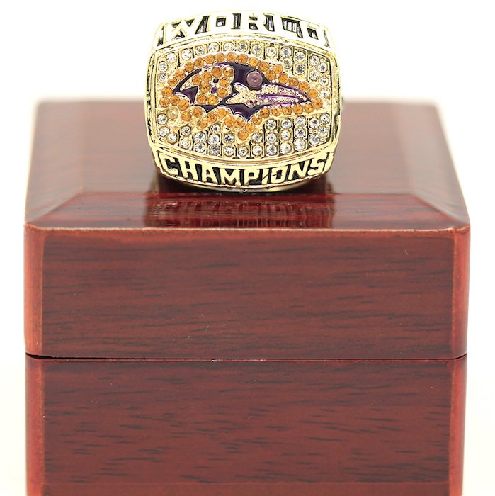 2000 BALTIMORE RAVENS Gold Championship Ring-Lewis-Size 11-With Box