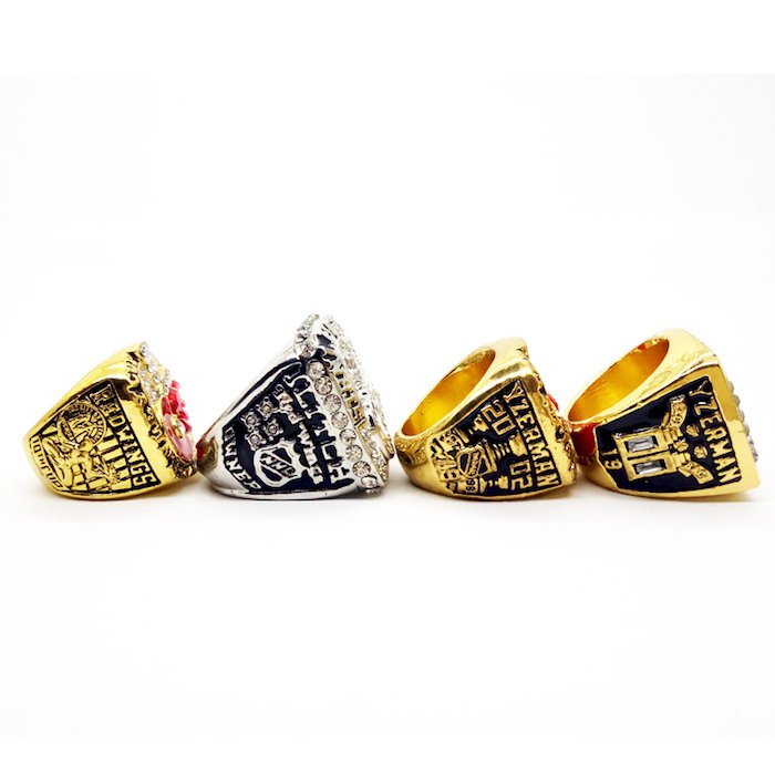 1997 1998 2002 2008 4 Pcs Detroit Red Wings Championship Rings Set-Size ...