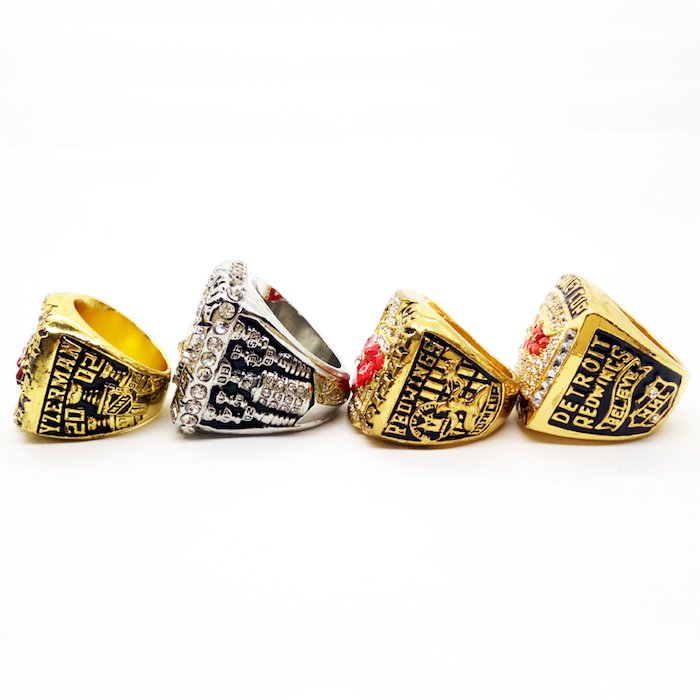 1997 1998 2002 2008 4 Pcs Detroit Red Wings Championship Rings Set-Size ...