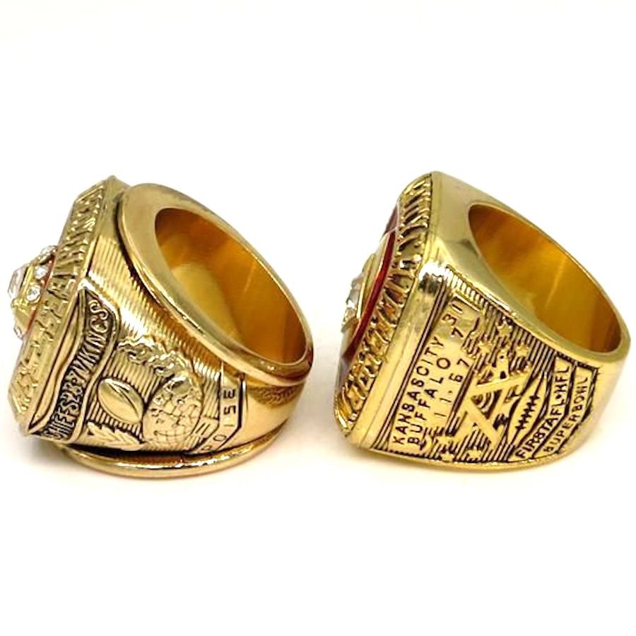 1966 1969 Kansas City Chiefs Championship Ring Set Of 2-Size 11-With Box