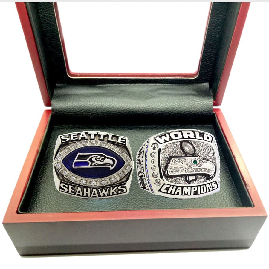 2005 2013 Seattle Seahawks Football Championship Ring Set Of 2-Size 11 ...