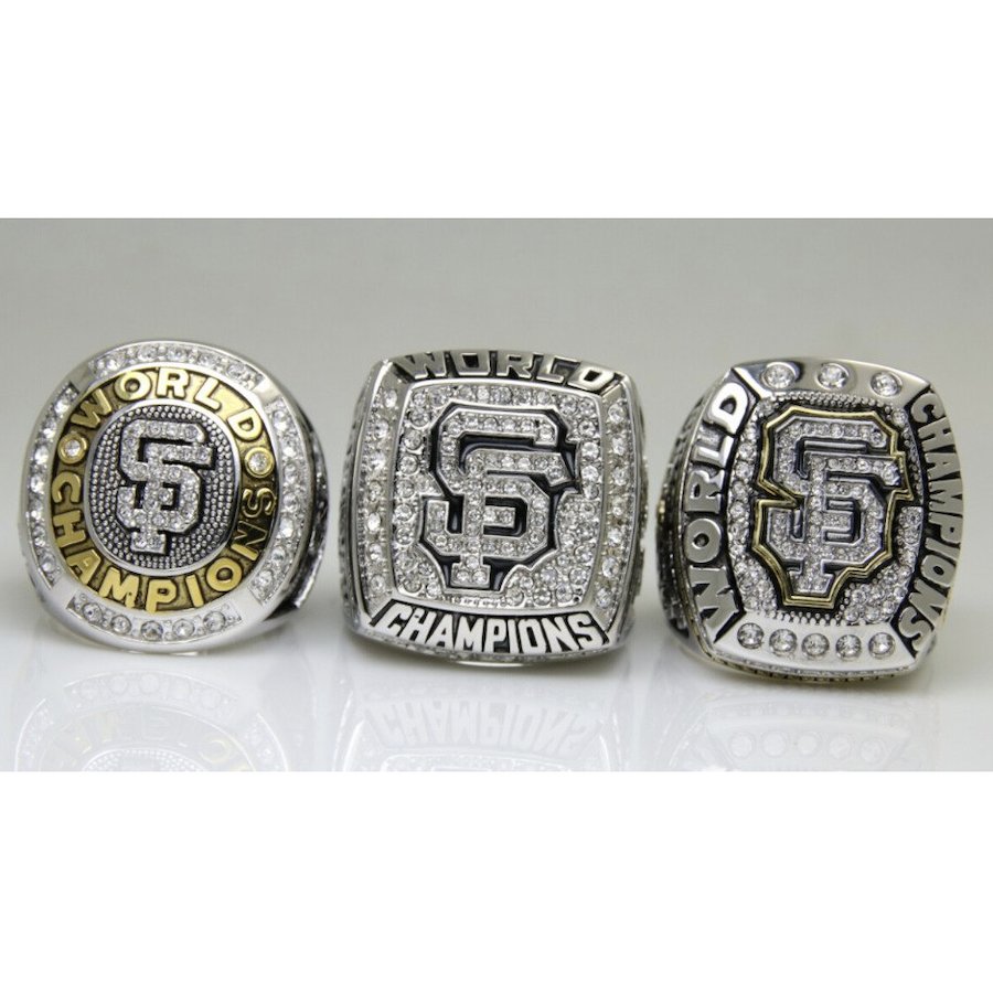 2010 2012 2014 San Francisco Giants MLB Championship Ring Set Of 3-Size ...