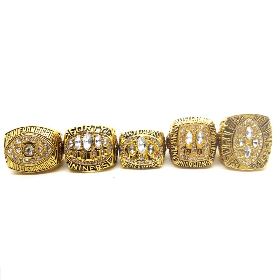 5 PCS 1981/1994/1988/1989/1984 San Francisco 49ers Championship Rings ...
