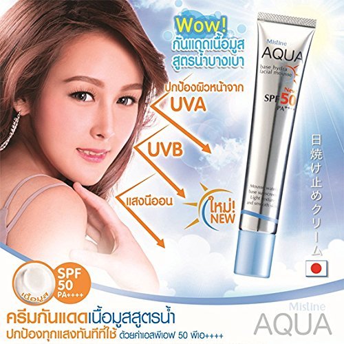 Mistine Aqua Base Hydra Facial Mousse Cream Sunscreen SPF 50 Pa+++20