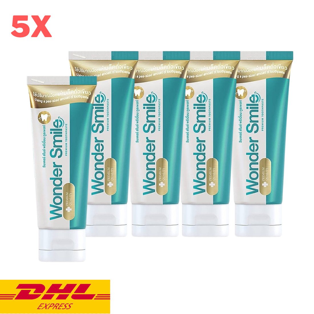 5x Wonder Smile Toothpaste Herbal Whitening Teeth Remove Stain Coffee