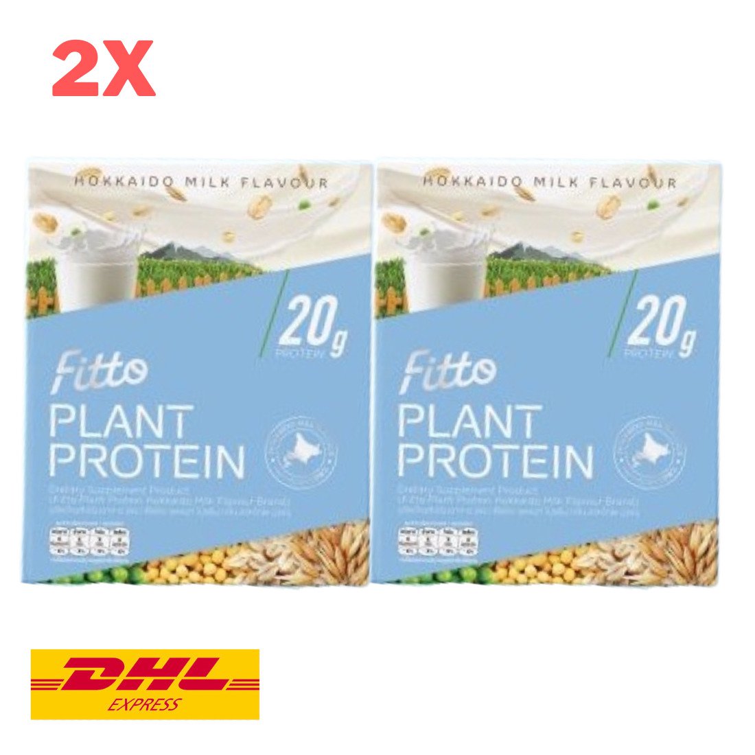 2x Fitto Plant-Based Protein Hokkaido Milk Flavour Powder Drink Health