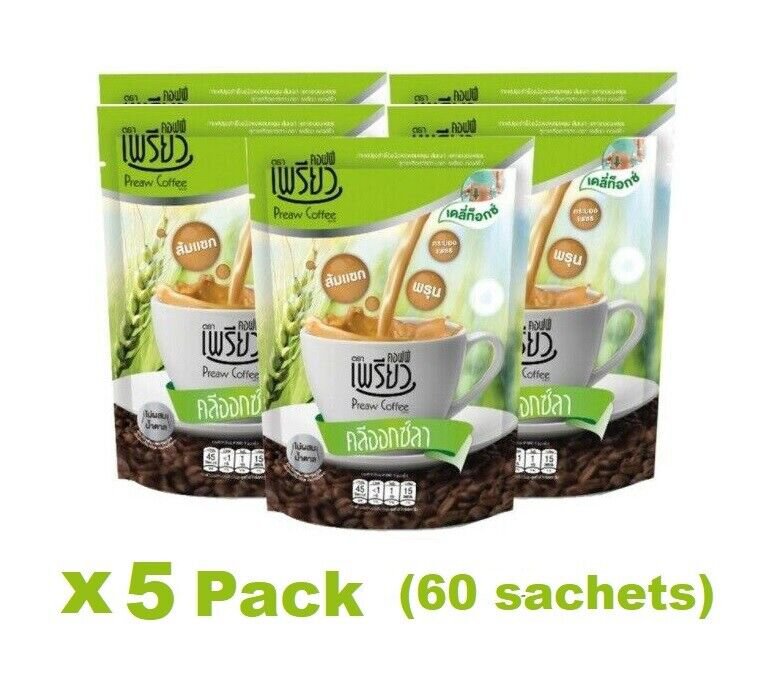 5x Preaw Coffee Cleoxla Formula High Fiber low calories 0 sugar De