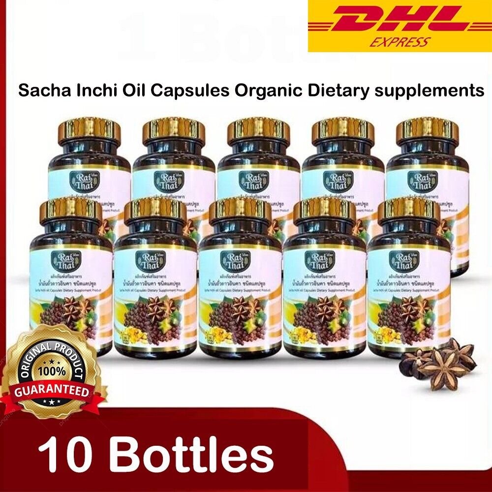 10X Raithai Sacha Inchi Oil Capsules Organic Dietary supplements Antioxi