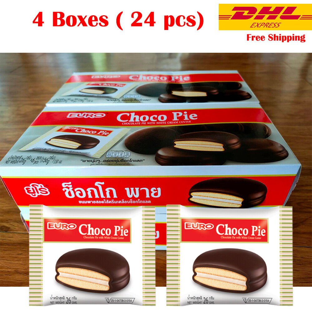 Choco-Pie Layer Cake Chocolate White Sweet Cream Center Dessert snack
