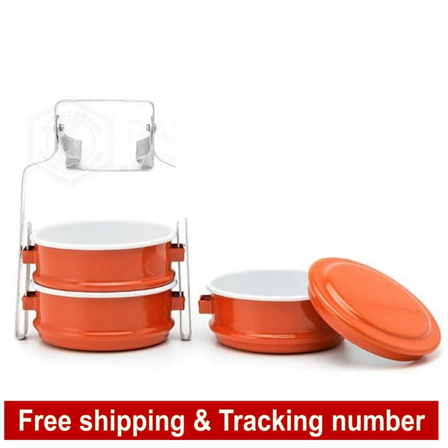 Thai Lunch Box Food Enamel Tiffin Carrier Bento Container Enamelware