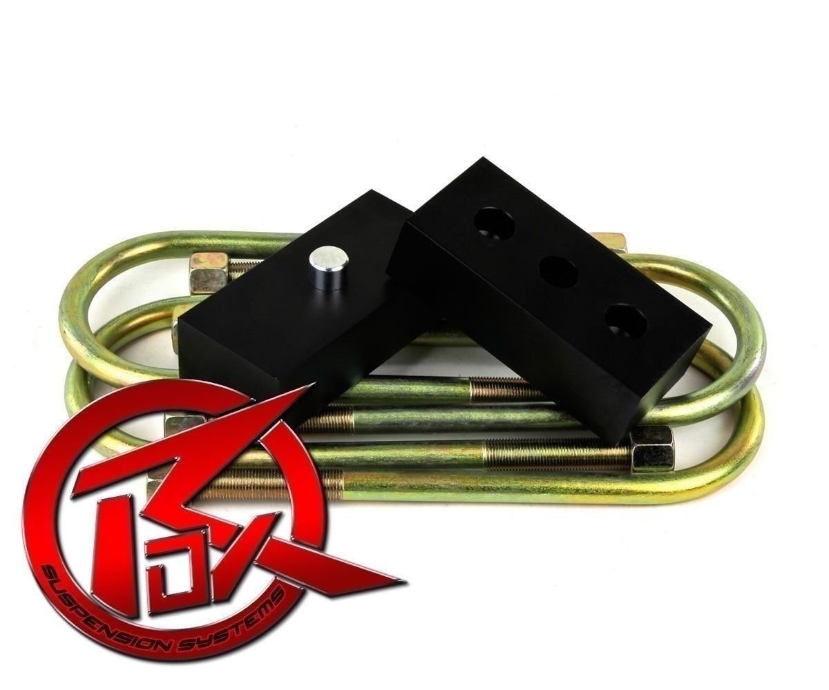 Black Billet 1" Rear Lift Block Kit w/ U-Bolts 03-12 Dodge Ram 3500 4X4