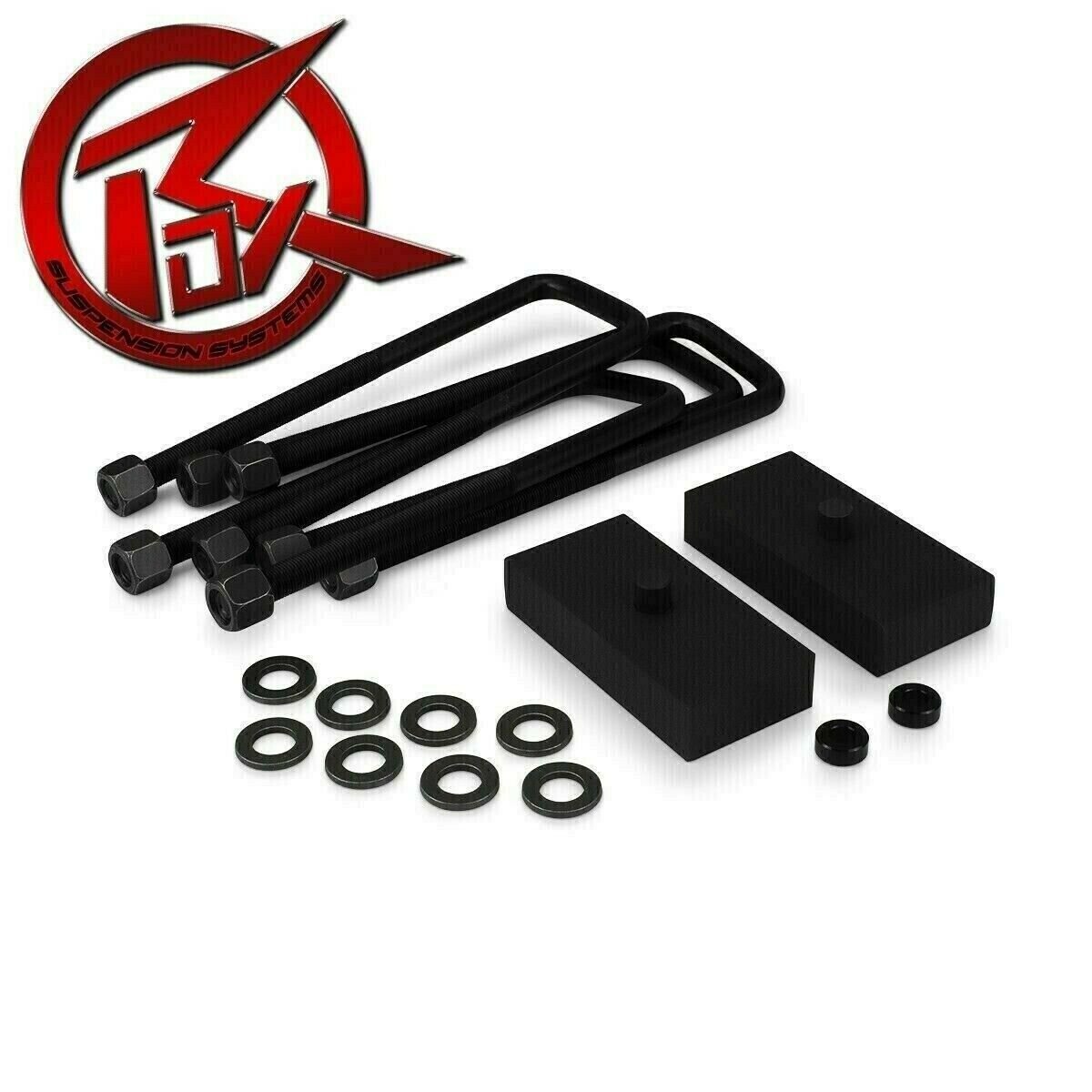 Steel 86-95 Toyota Pickup IFS Blk 1" Rear Lift Blocks Kit + U-Bolts 4x2 4x4