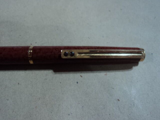 vintage inoxcrom fountain Pen made in Spain red Marmol color