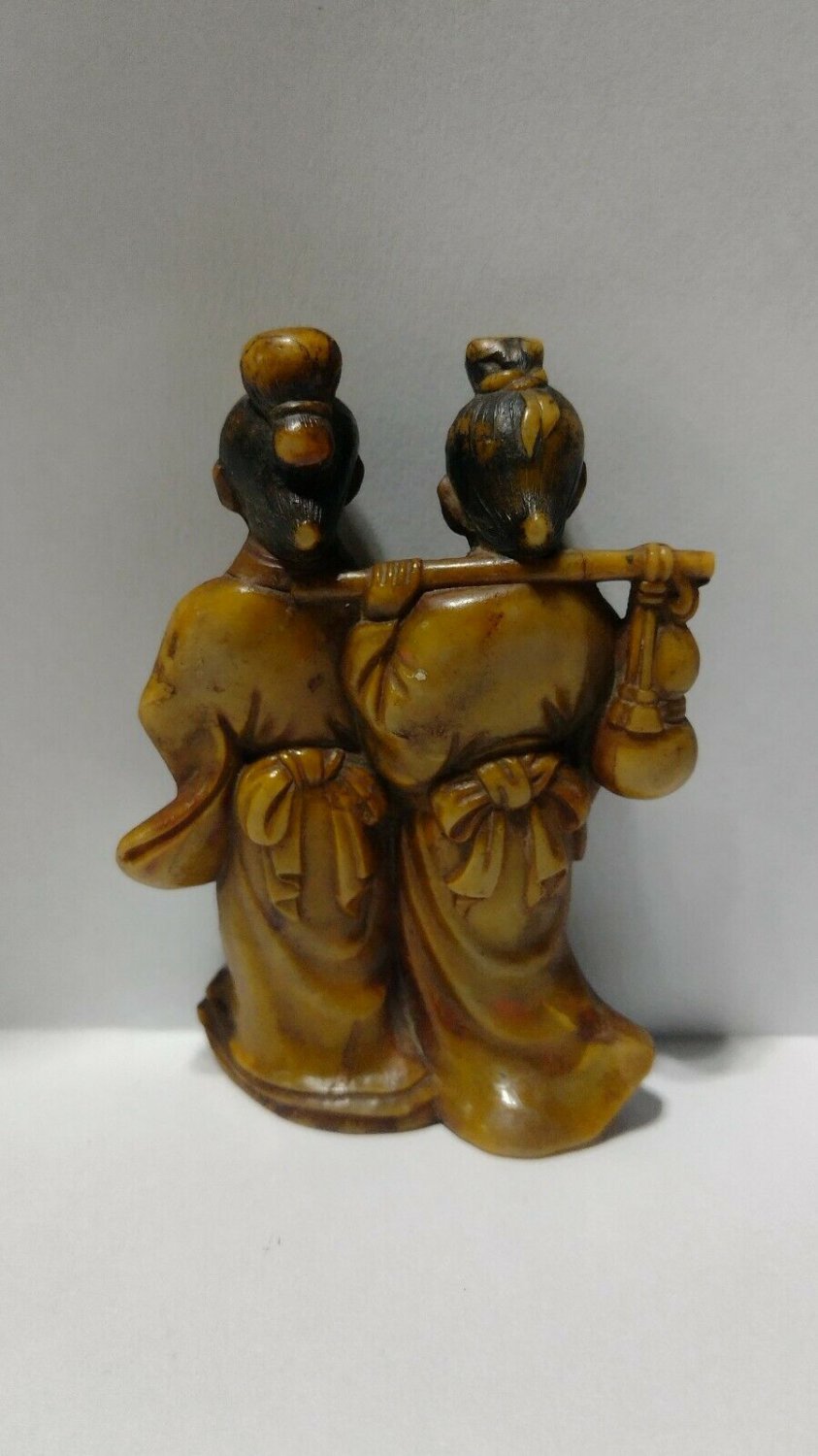 vintage Old Bakelite figure two geishas, Japanese Consult Stock