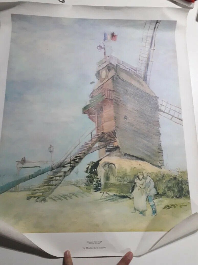 old Oleography S.tela. Van Gogh Le Moulin Galley Museum