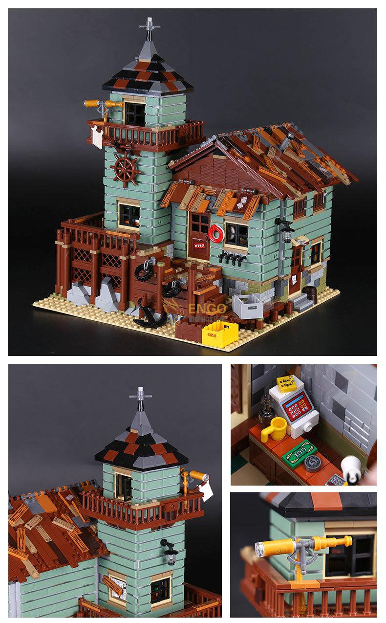 LEPIN 16050 Building Blocks Toys Ideas Old Fishing Store Building Brick ...