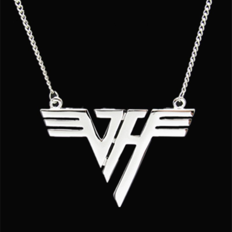 Eddie Van Halen Logo Pendant Necklace Rock Band VH Stainelss Steel ...