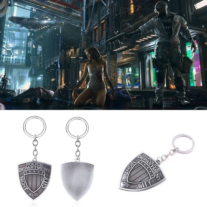 Game Cyberpunk 2077 Keychain Cosplay Prop Accessories Key Chain Night ...