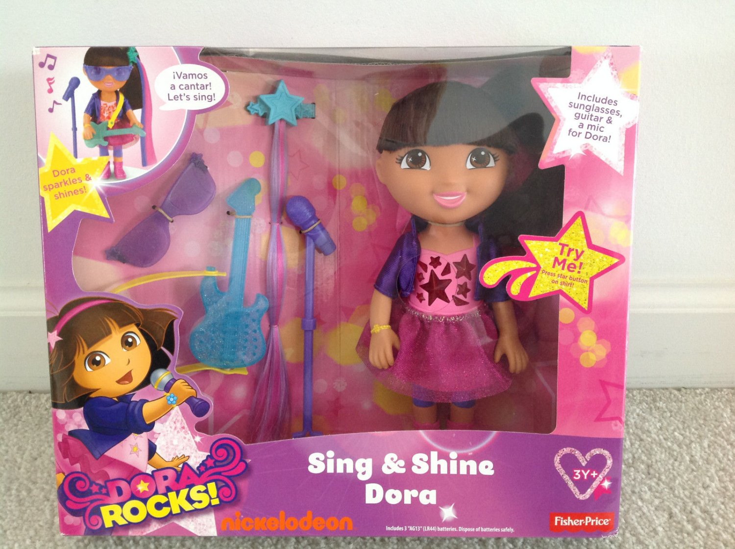 DORA THE EXPLORER Sing & Shine Light-up Music Doll Fisher-Price NEW!