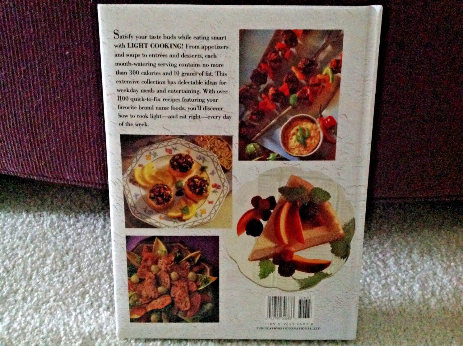Low Fat & Calorie Low Cholesterol Light Cooking Vintage 1994 Hardcover ...