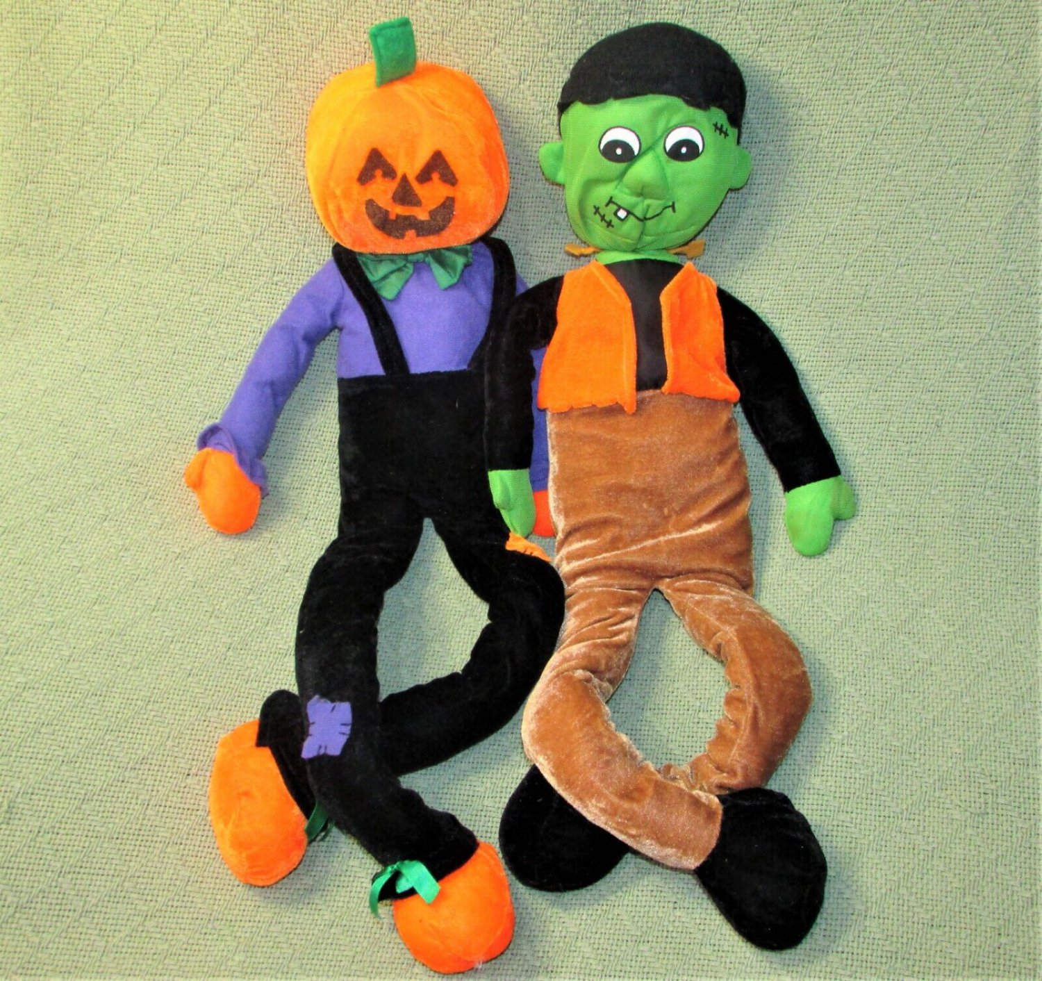 24" HALLOWEEN PLUSH LOT GOFFA FRANKENSTEIN AND PUMPKIN SCARECROW ...