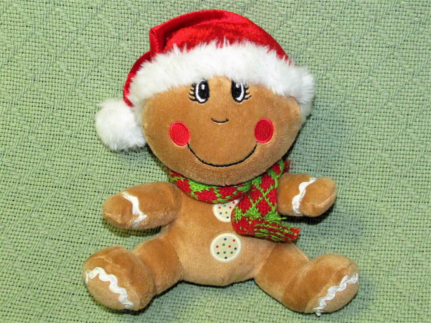 8" DAN DEE GINGERBREAD SANTA CHRISTMAS PLUSH STUFFED ANIMAL DOLL BROWN ...