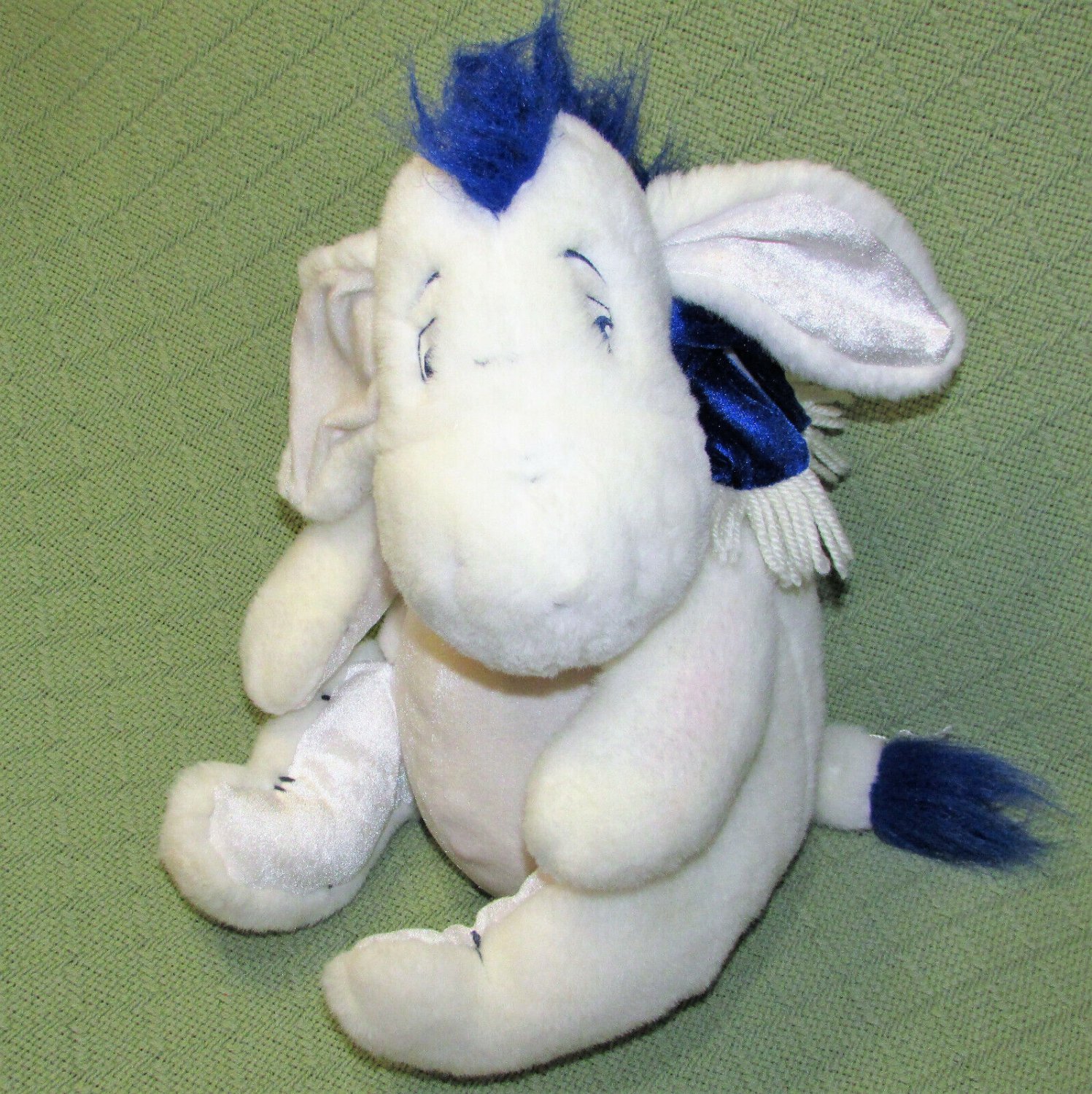 12" EEYORE WINTER WHITE STUFFED ANIMAL BLUE SCARF DISNEY STORE PLUSH ...