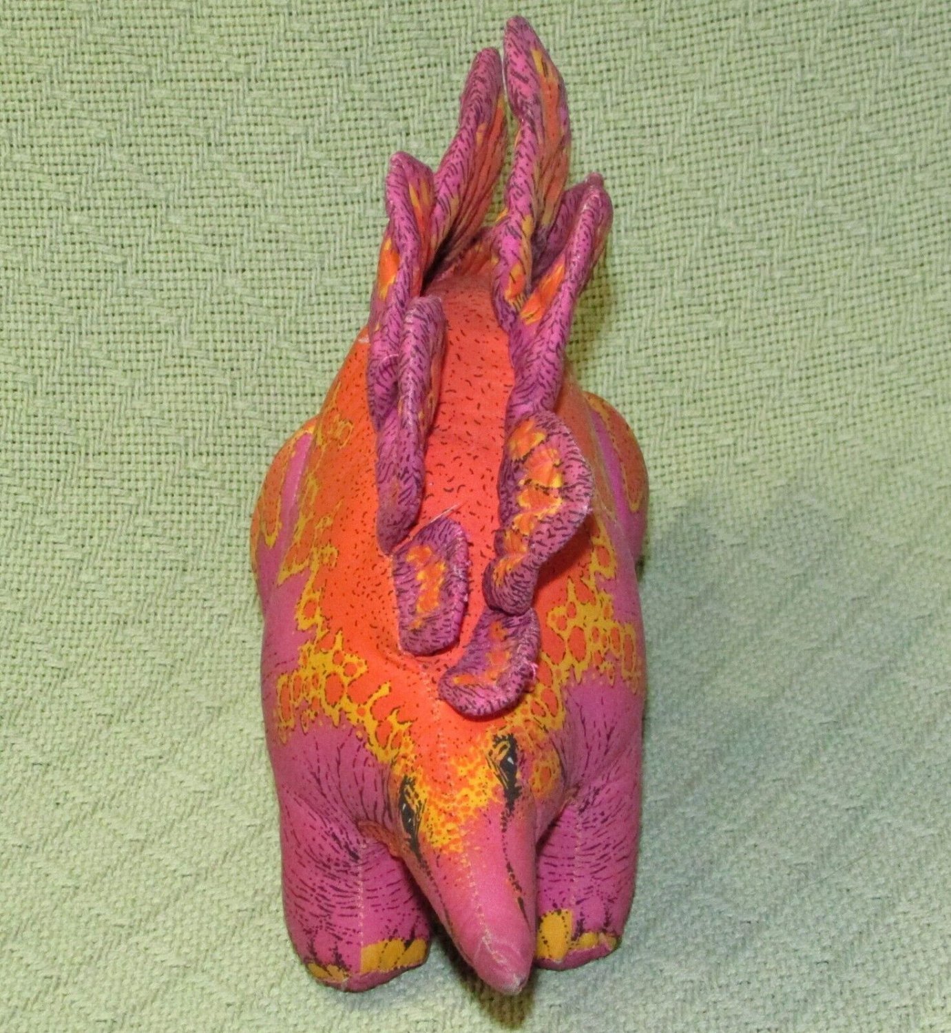 VINTAGE GAF DINOSAUR PLUSH STEGOSAURUS PURPLE ORANGE 1991 GREAT ...