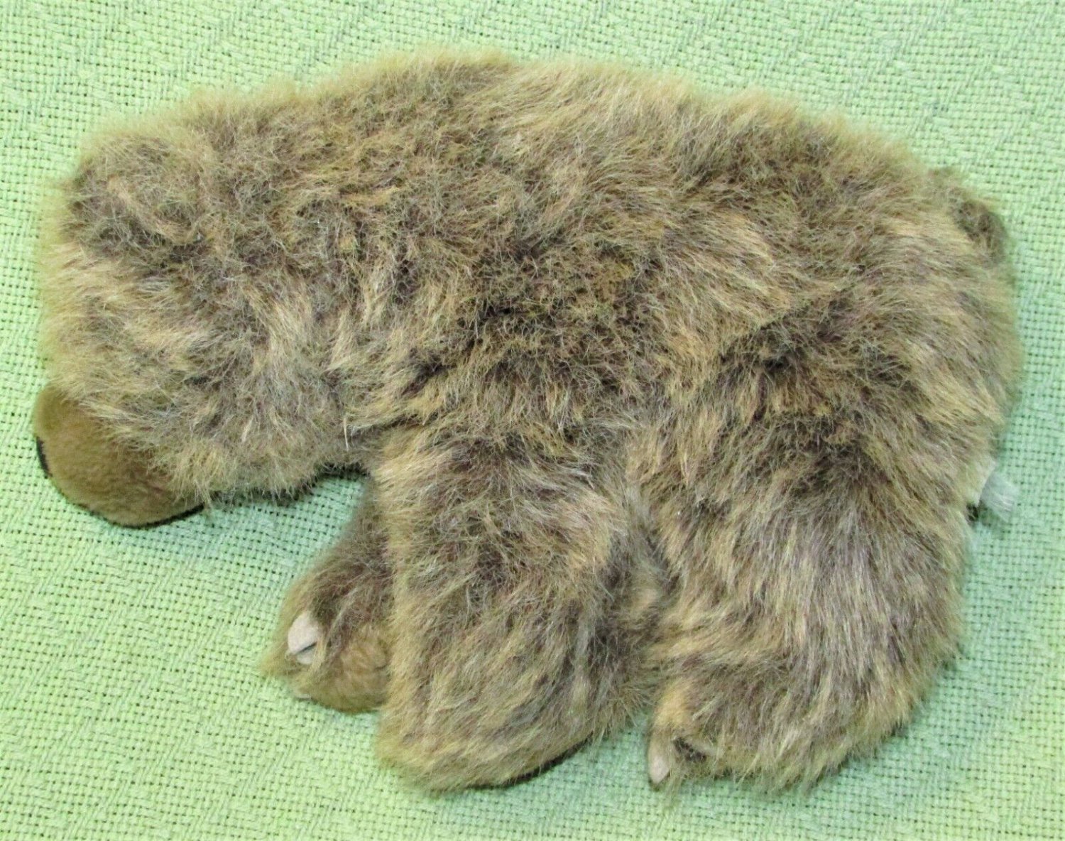 VINTAGE K&M BROWN BEAR PLUSH REALISTIC STUFFED ANIMAL 11" LONG GRAY ...