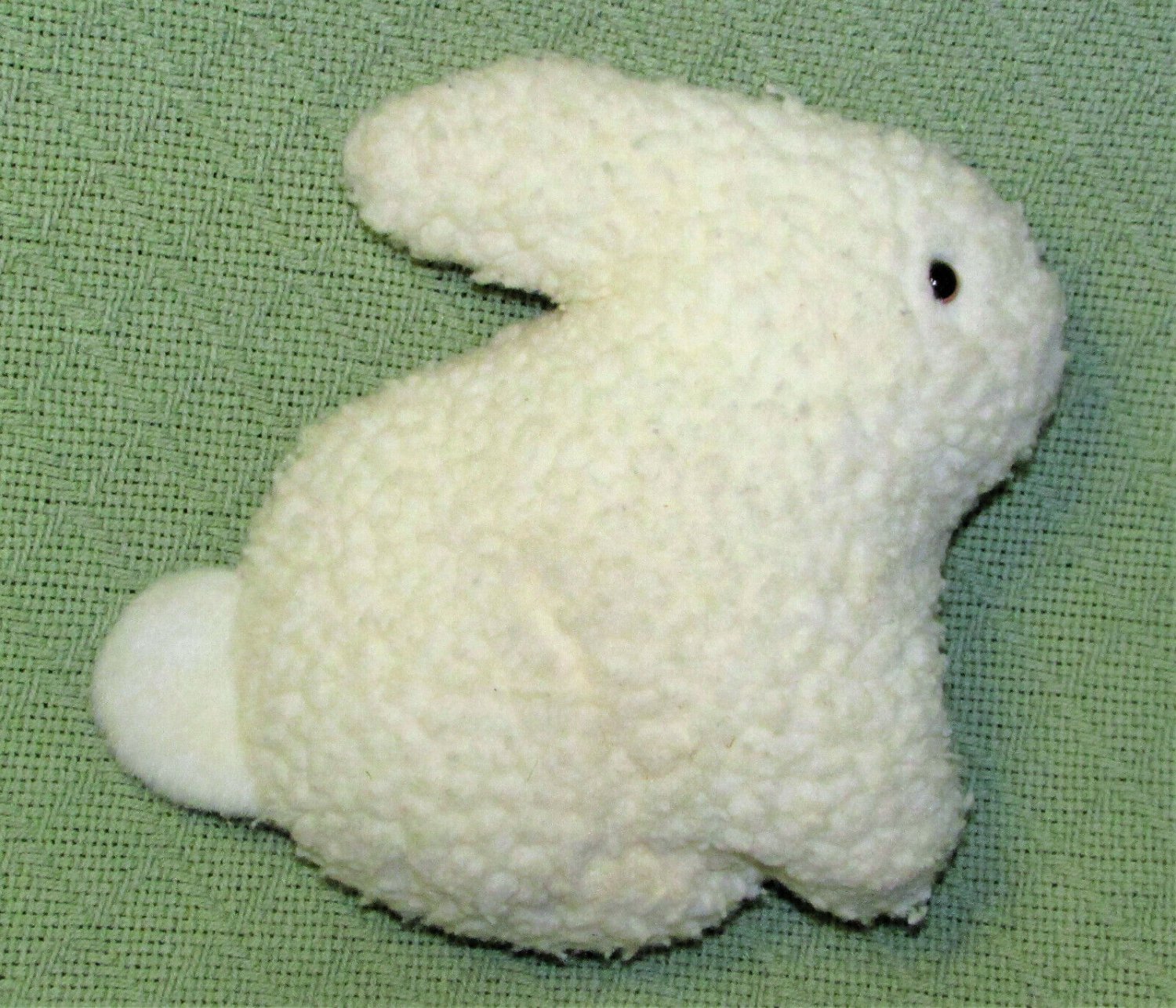 VINTAGE 9" WOOLY LAMB FLAT PLUSH STUFFED ANIMAL IVORY with PINK NOSE ...