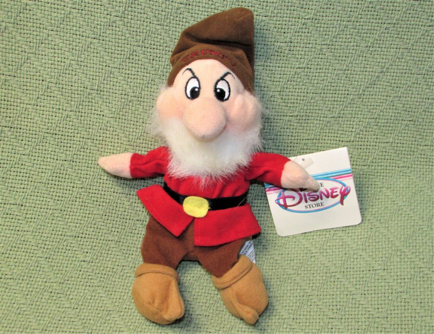 GRUMPY BEANBAG PLUSH DISNEY STORE SEVEN DWARFS 9" w/HANG TAG STUFFED ...