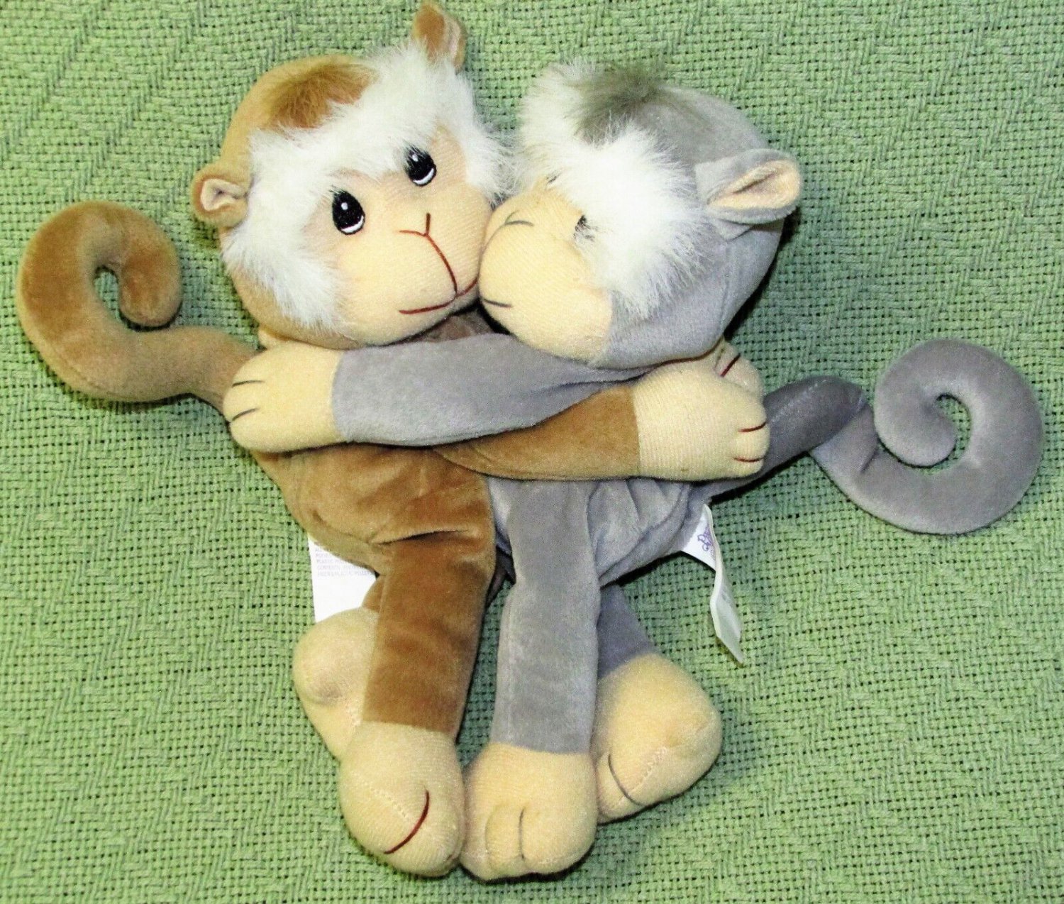 PRECIOUS MOMENTS HUGGING MONKEY SET GRAY BROWN TENDER TAILS LIMITED ...
