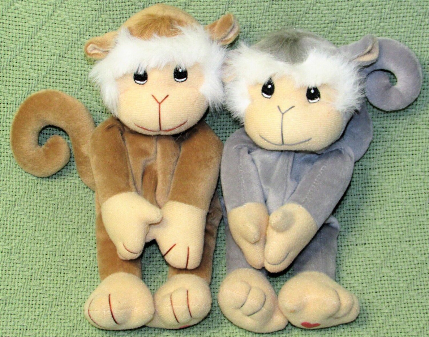 PRECIOUS MOMENTS HUGGING MONKEY SET GRAY BROWN TENDER TAILS LIMITED ...
