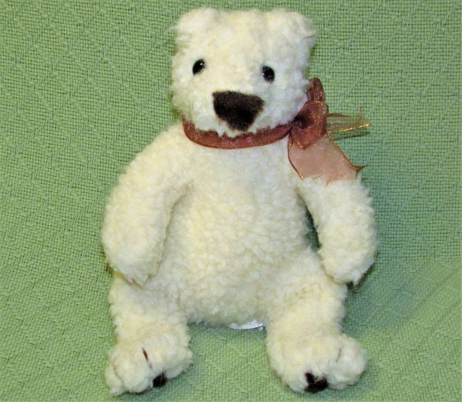12" VINTAGE WALMART POLAR BEAR WOOLY TEDDY STUFFED ANIMAL PLUSH LOVEY ...