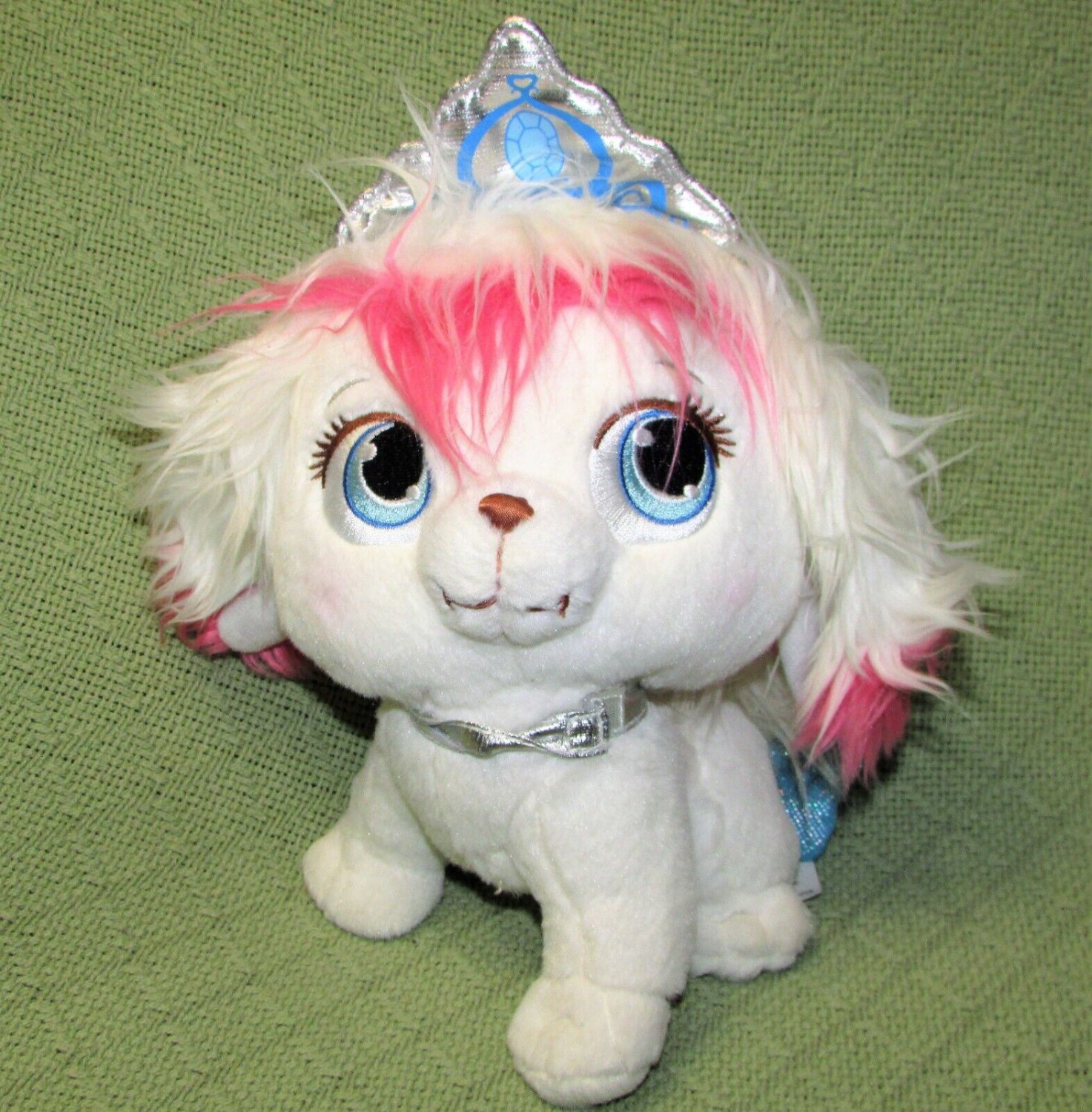 9" PALACE PETS DISNEY PRINCESS PUMPKIN DOG WHITE PINK HAIR SILVER ...