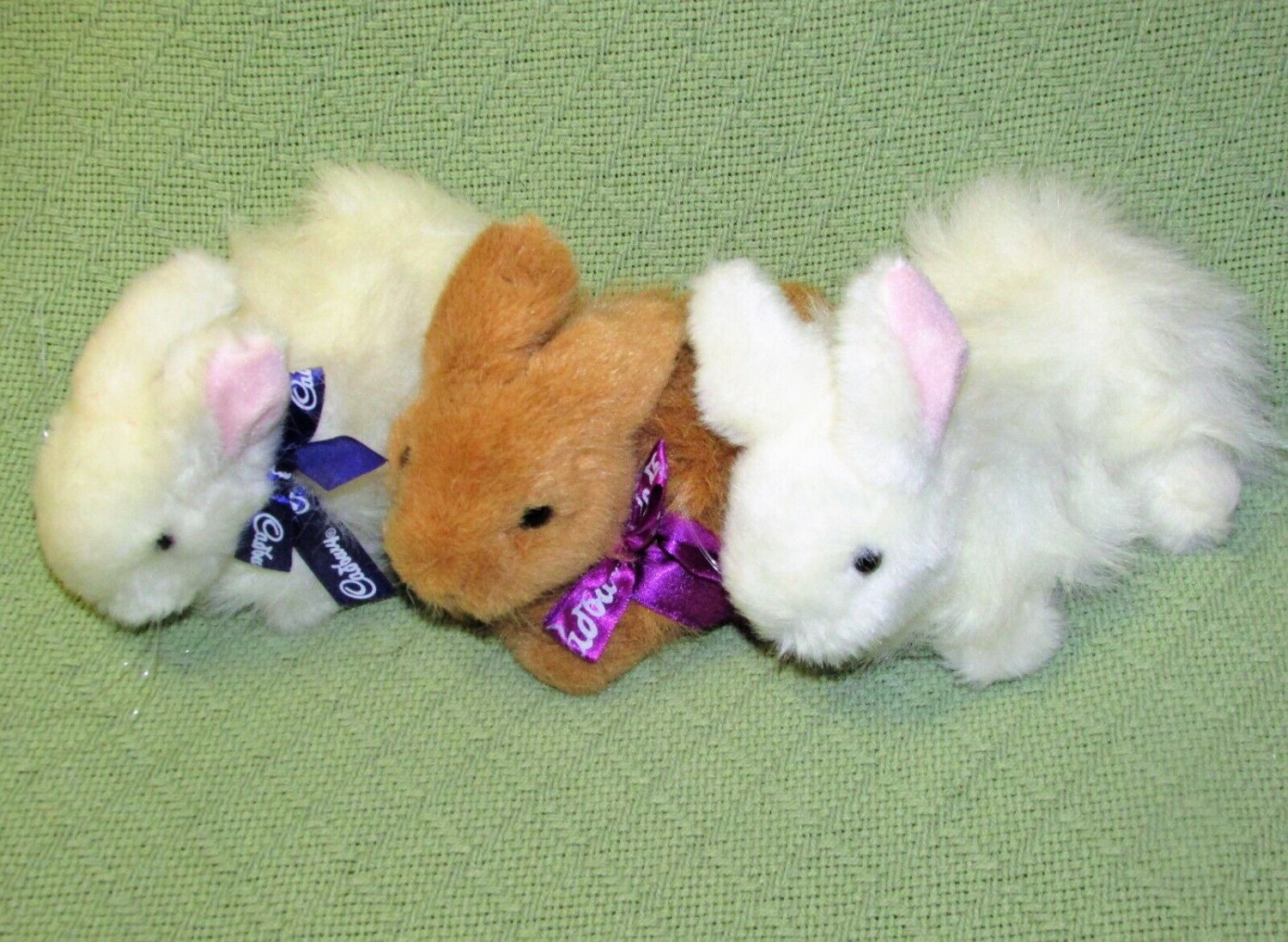 CADBURY BUNNY HERSHEYS CHOCOLATE RABBIT PLUSH LOT WHITE TAN 7" STUFFED ...