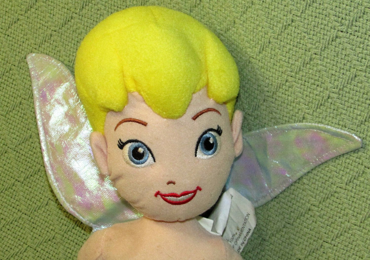 13" TINKERBELL Disney FAIRIES PIXIE DOLL Plush Stuff Animal Kneeling ...