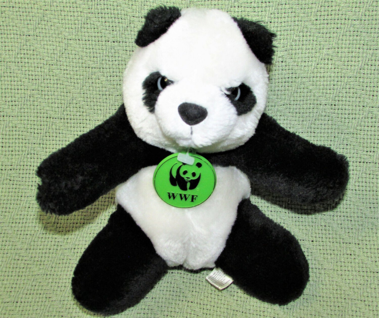 VINTAGE APPLAUSE WWF PANDA BEAR STUFFED ANIMAL 1990 WITH PLASTIC TAG ...