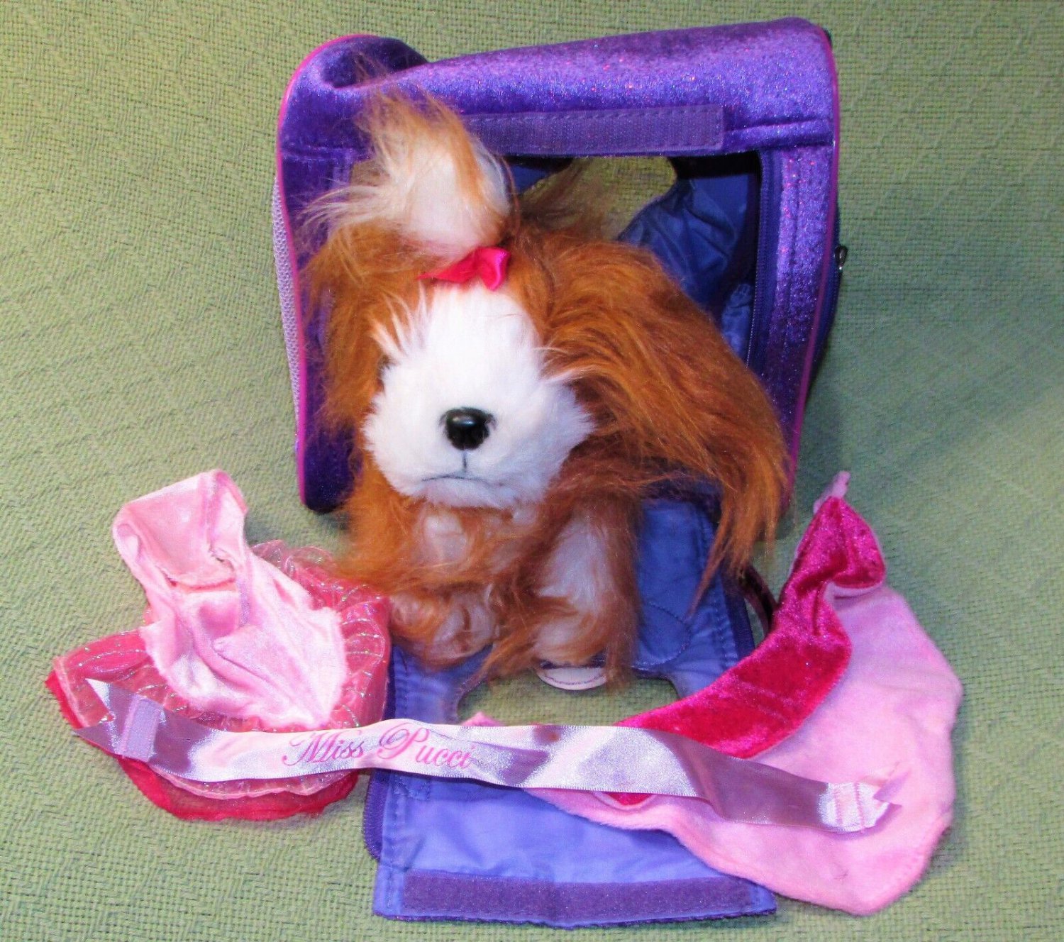 PUCCI PUPS PLUSH LOT DOG CARRIER POMERANIAN YORKIE CLOTHES STUFFED ...