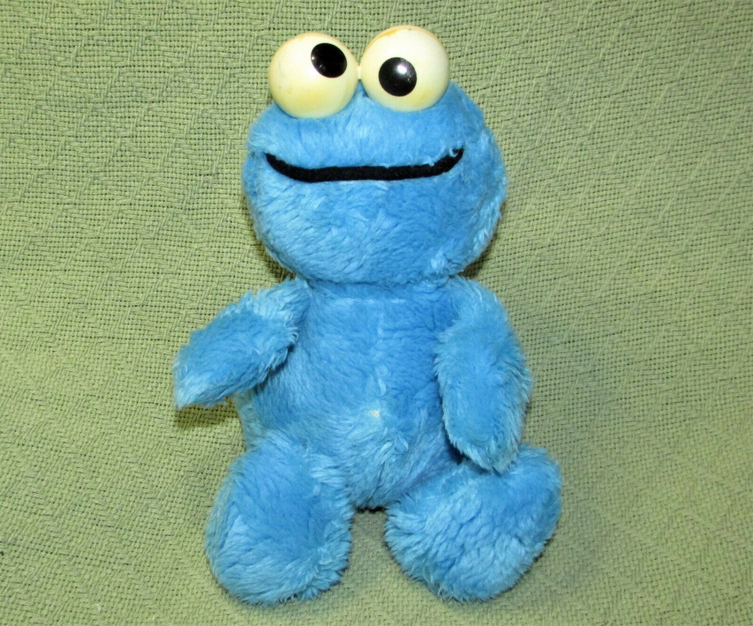 VINTAGE SESAME STREET HASBRO SOFTIES BABY COOKIE MONSTER 11" RATTLE ...