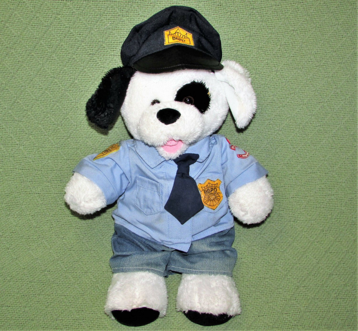 BUILD A BEAR COOKIES n CREAM POLICE DOG POLICEMAN STUFFED ANIMAL PLUSH ...