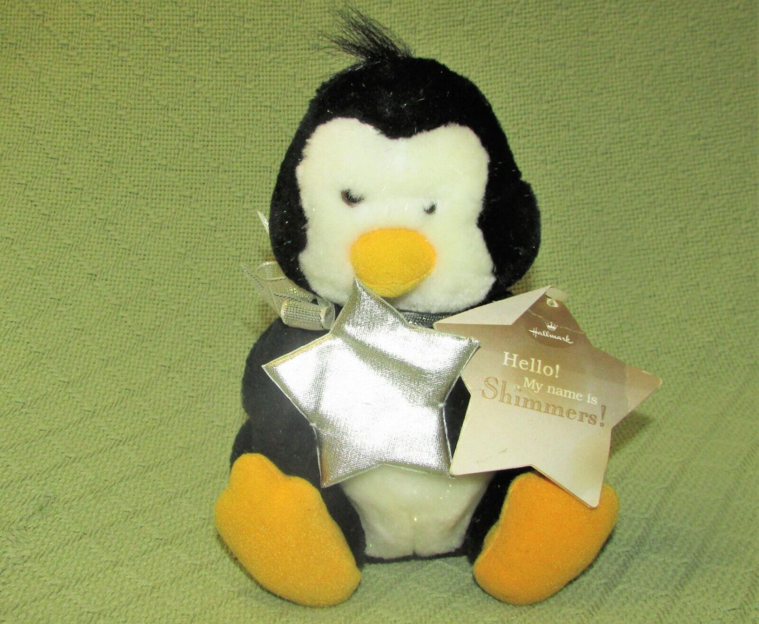 HALLMARK SHIMMERS PENGUIN 9" PLUSH STUFFED ANIMAL w/HANG TAG SILVER ...