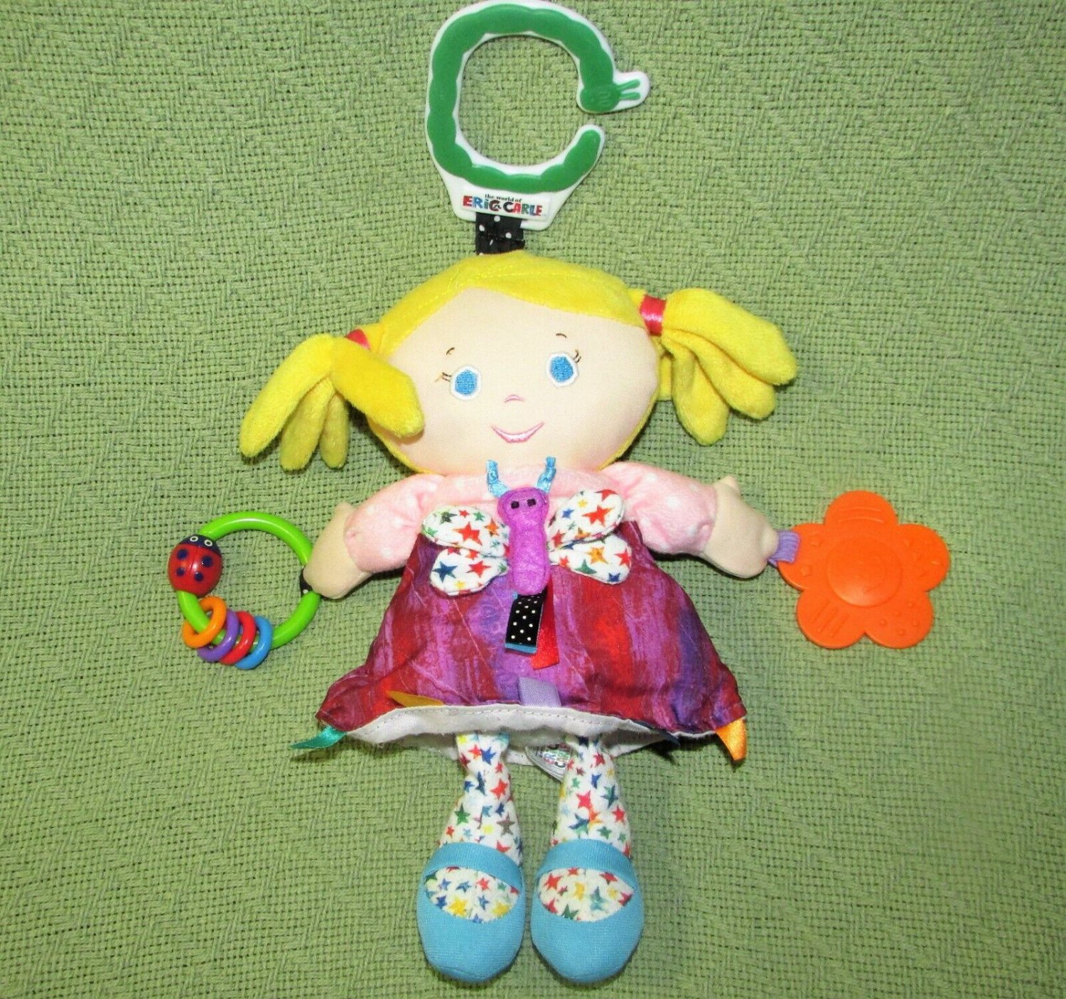 ERIC CARLE PLUSH DOLL DRAGONFLY CRINKLE RATTLE 13" 2010 STUFFED BABY ...