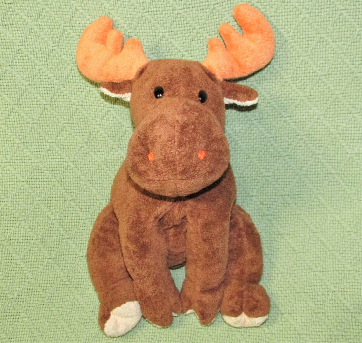 TY PLUFFIES LUMPY The MOOSE Stuffed Animal 2003 SOFT 9" Toy Tan Orange ...
