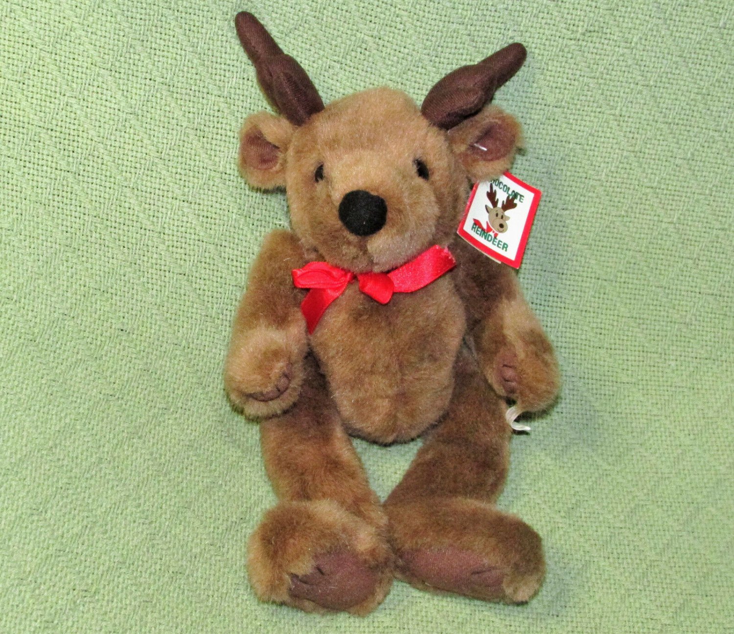 13" JOINTED REINDEER FLOPPY MOOSE PLUSH STUFFED ANIMAL TOY WITH EAR TAG ...