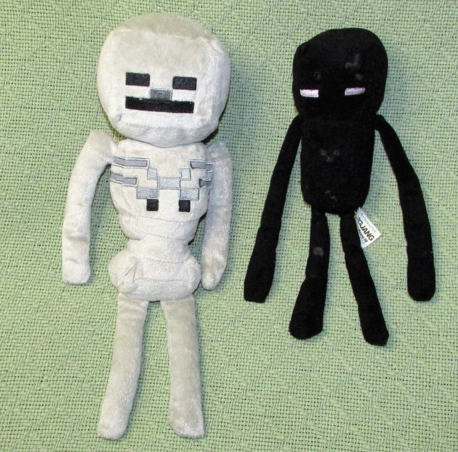 MINECRAFT PLUSH LOT PINK PIG SHEEP ENDERMAN OCELOT SQUELETTE SKELETON ...