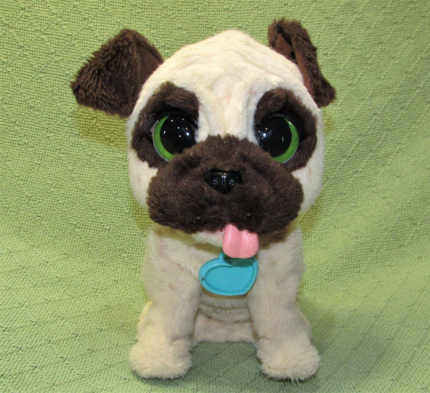 FurReal FRIENDS PUG DOG JUMPIN JJ PLUSH MOVING BARKING PUPPY with BLUE ...