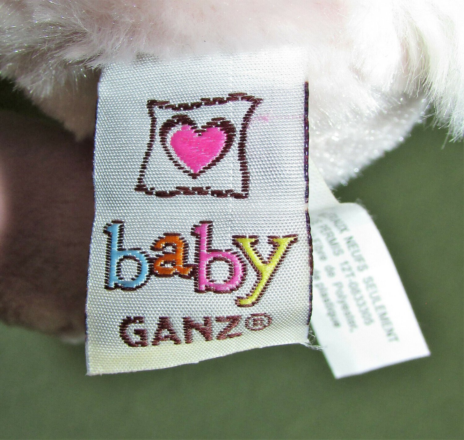 10" BABY GANZ PINK BEAN BODY BUNNY STUFFED ANIMAL SOFT PLUSH RABBIT TOY ...