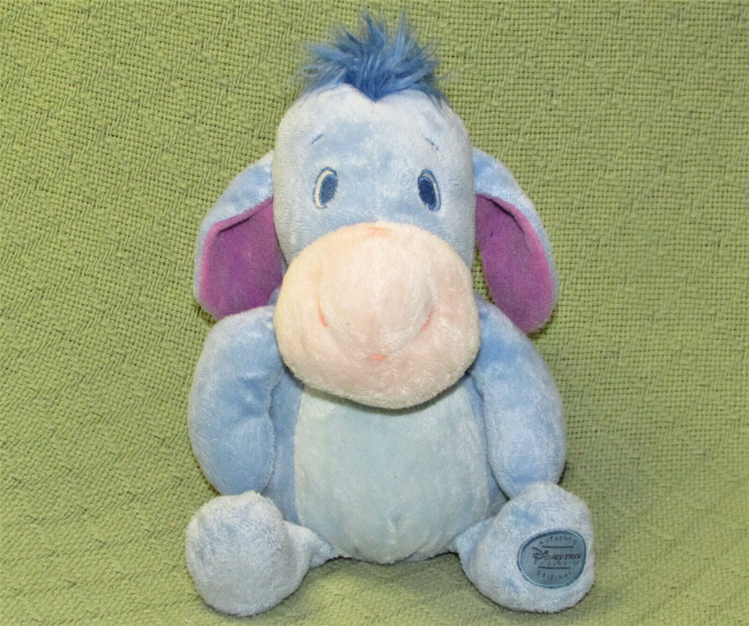 BABY EEYORE 11" PLUSH BEANBAG DISNEY STORE CUDDLE STUFFED ANIMAL PASTEL ...