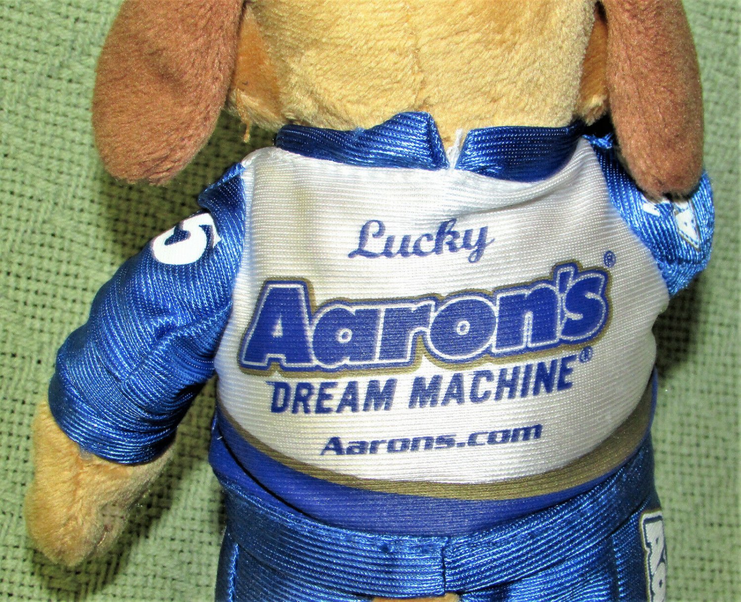 AARON'S LUCKY DOG RACECAR DRIVER DREAM MACHINE SPORTS STUFFED ANIMAL 11 ...